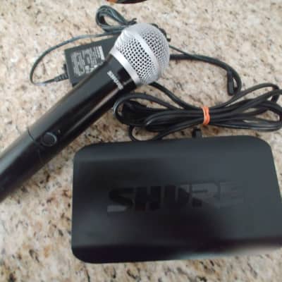 Shure PG58 wireless handheld microphone and T4A-CL reciever | Reverb