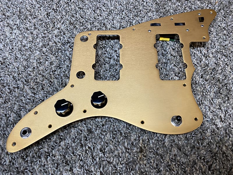 Fender Jazzmaster P90 loaded anodized gold pickguard | Reverb