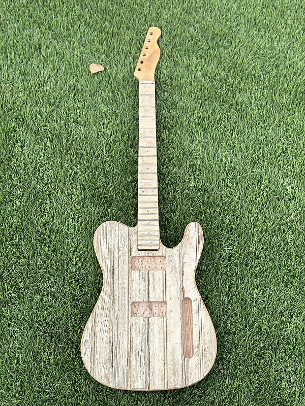SHC - Tele style - old growth pine - single piece stained ash | Reverb