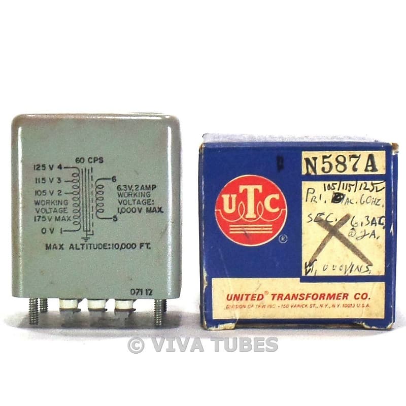NOS NIB UTC N587A Filament Transformer 6.3V 2A for Tube | Reverb UK