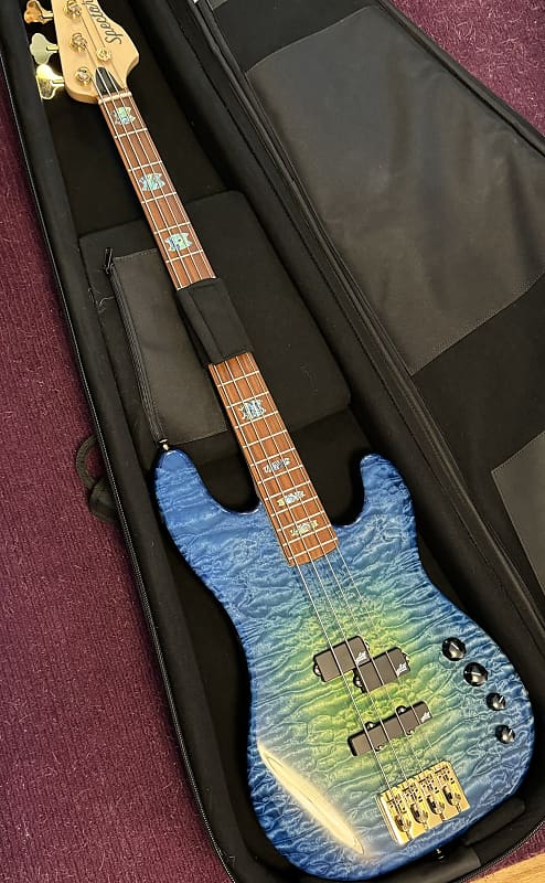 Spector (USA) Coda4P DLX Custom Green-Blue Burst | Reverb