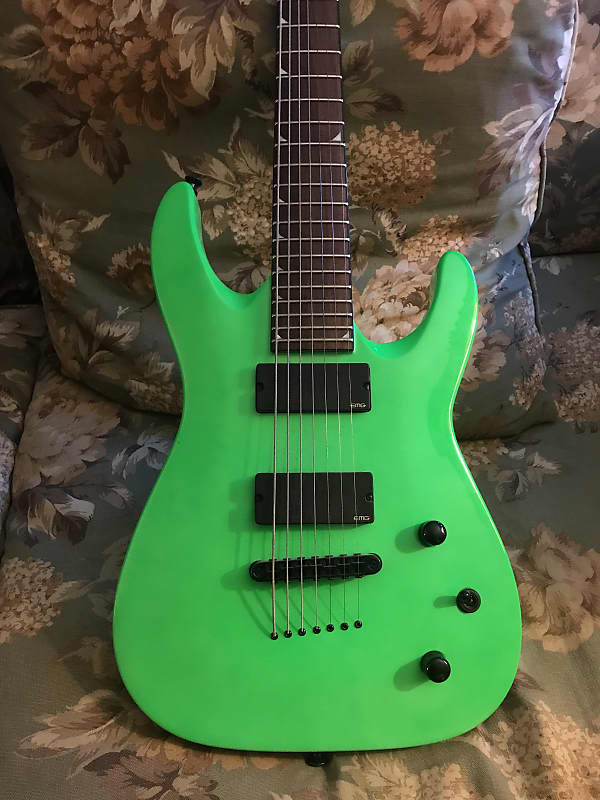 Jackson Slatt 7 String Neon Green Set Neck Electric Guitar | Reverb