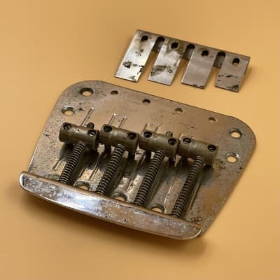 1966 Fender Mustang Bass Bridge Plate Assembly with | Reverb France