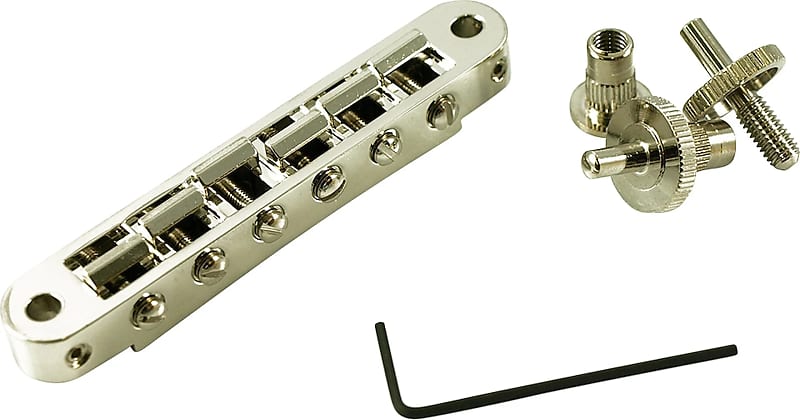 TonePros Standard Tune-O-Matic Bridge With Small Posts Nickel | Reverb