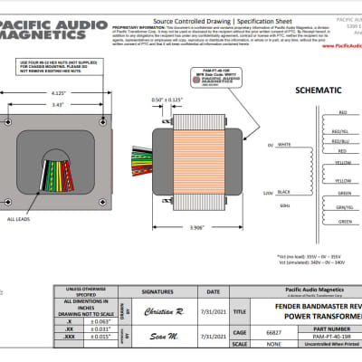 Pacific Transformer Fender Bandmaster Reverb Power | Reverb