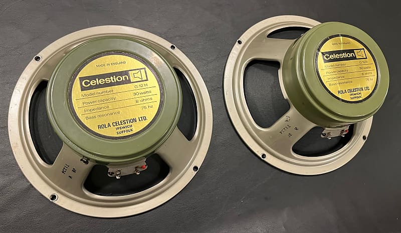 1972 ROLA Celestion Greenback 75hz G12H-30 8ohms T1234 | Reverb