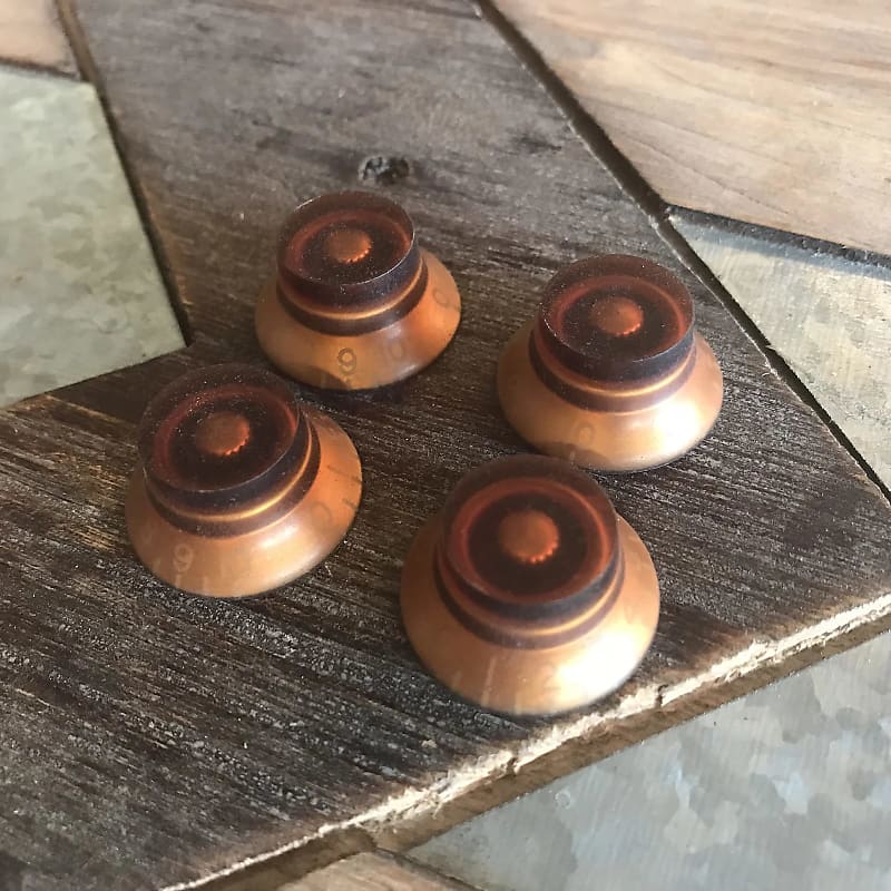 Real Life Relics Vintage Amber Bell Knobs (Set of 4) | Reverb