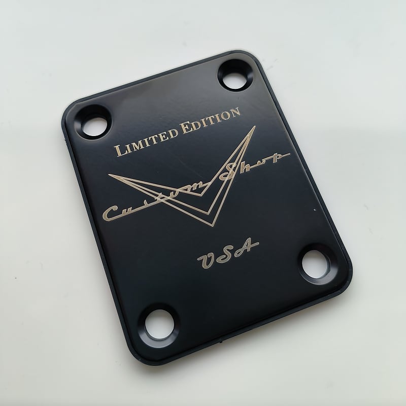 Custom shop neck plate, Black | Reverb