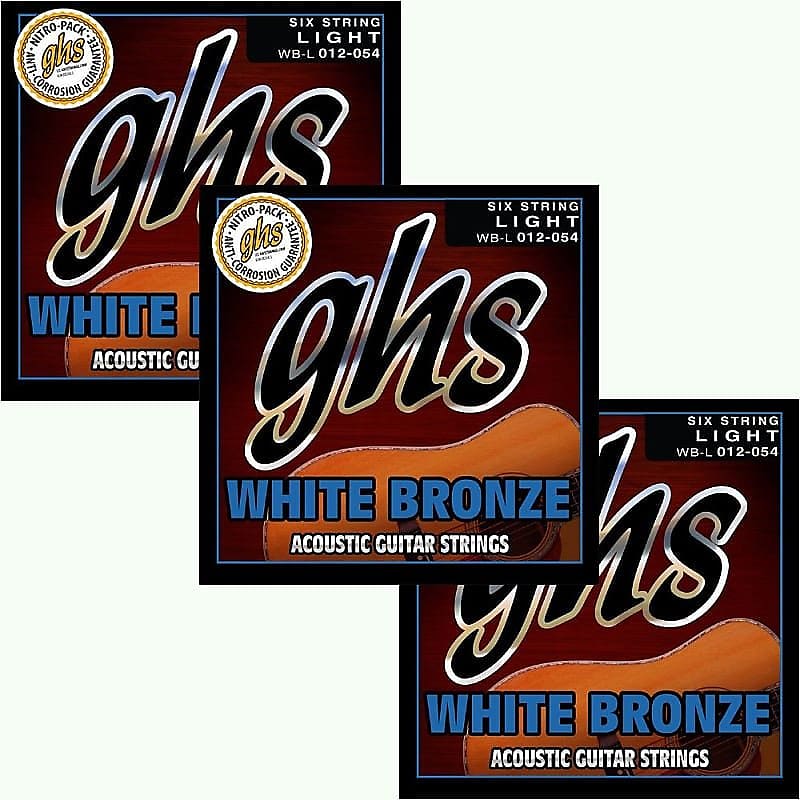 GHS Guitar Strings 3-Pack Acoustic White Bronze Light | Reverb UK