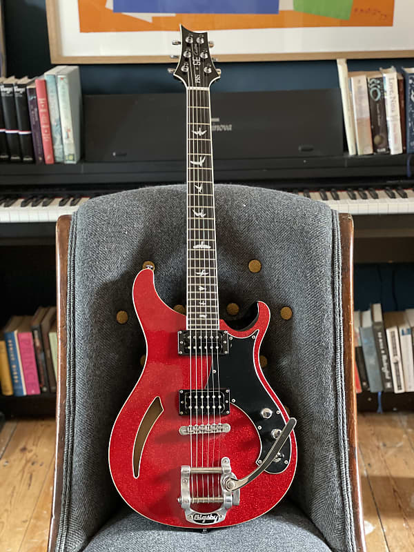PRS SE Custom Semi-hollow with Bigbsy Tremolo 2013 Red | Reverb