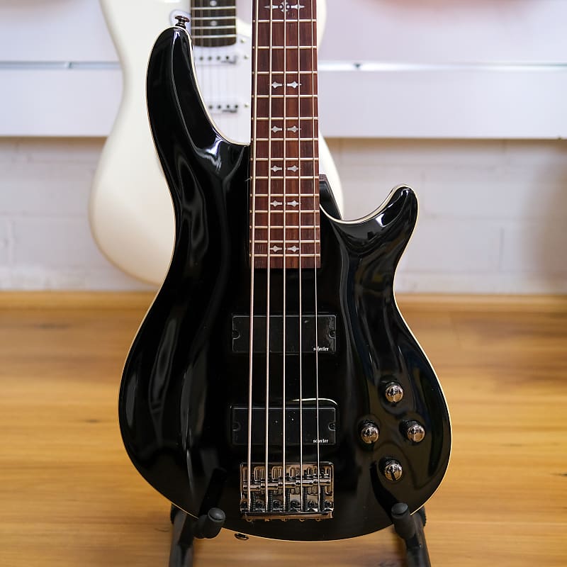 Schecter Omen-5 5 String Bass Guitar (Gloss Black) | Reverb