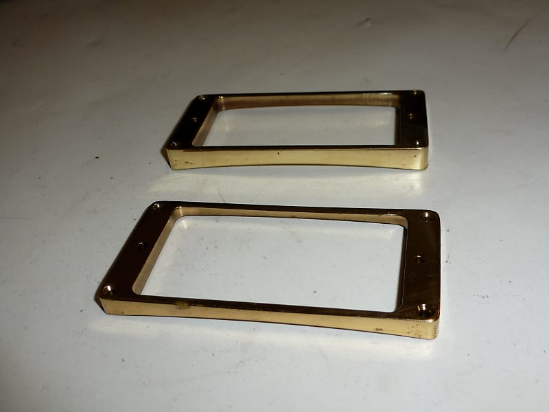 80's Vintage NOS Solid Brass Gibson Les Paul Pickup Ring Set | Reverb