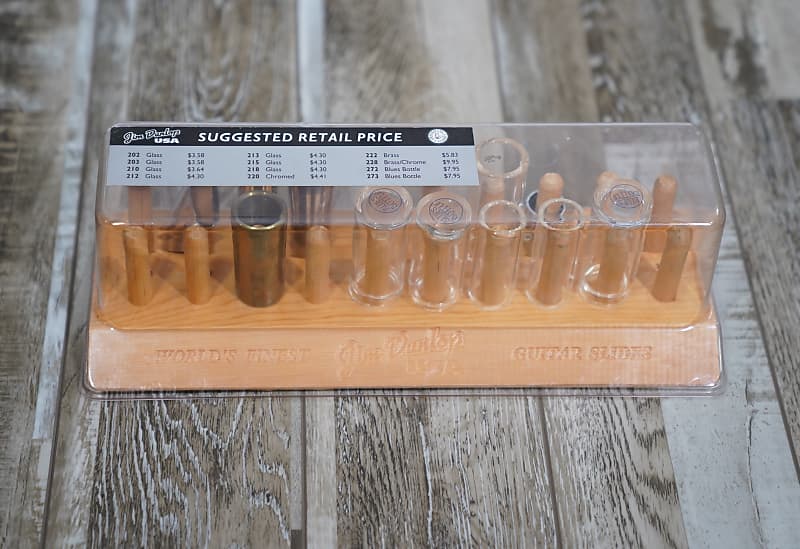 Dunlop Guitar Slide Display Case with Slides old school | Reverb