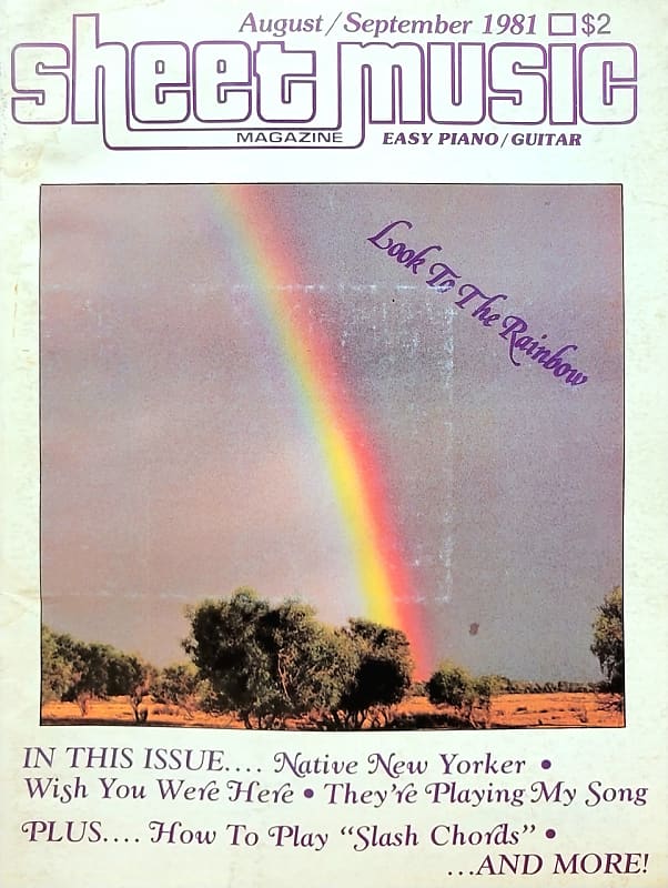 VINTAGE/USED - Sheet Music Magazine - August/September 1981 | Reverb
