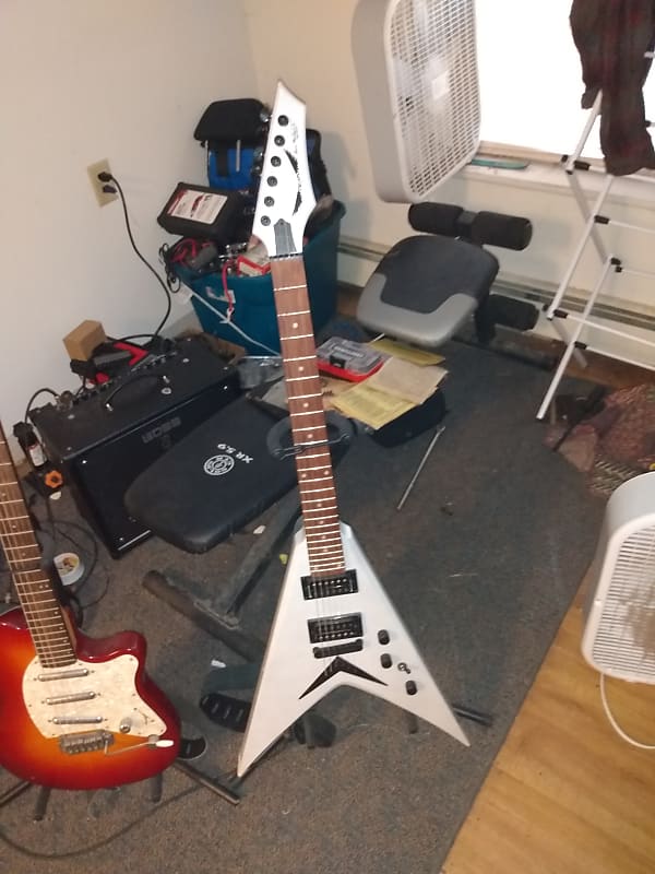 Dean Dave Mustaine Flying V Silver | Reverb