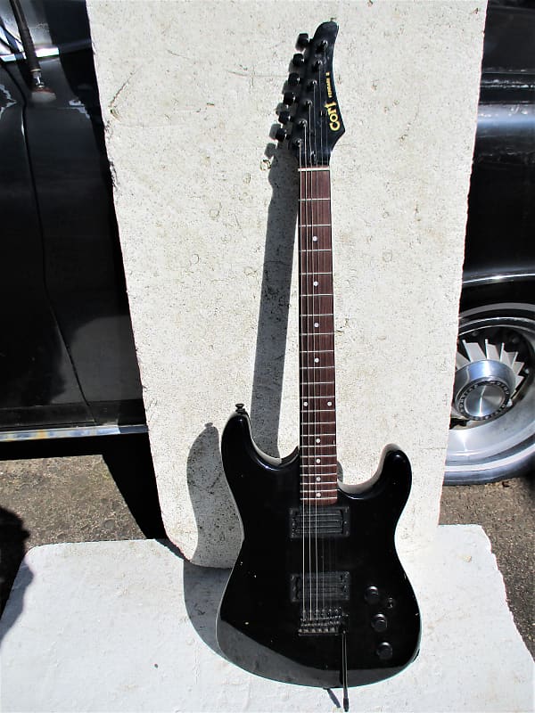 Cort Ferrari II Strat Style Guitar, 1980's, Black, Humbuckers | Reverb