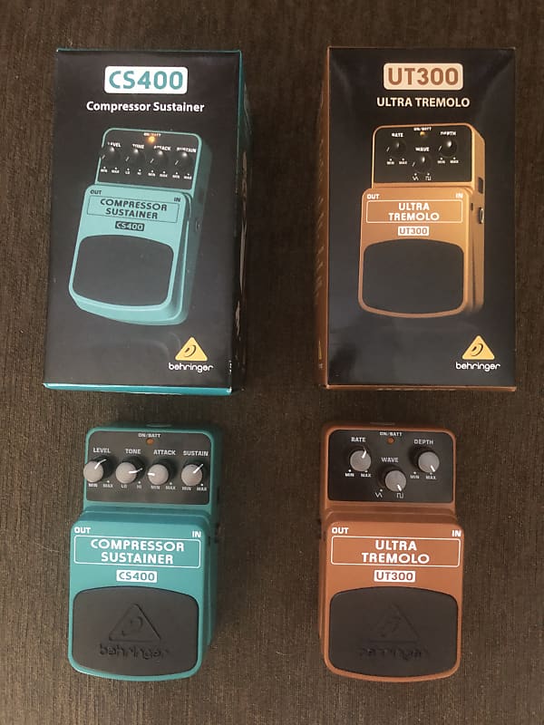 Behringer Ultra Tremolo UT300 and CS400 Compressor TWO PEDALS | Reverb