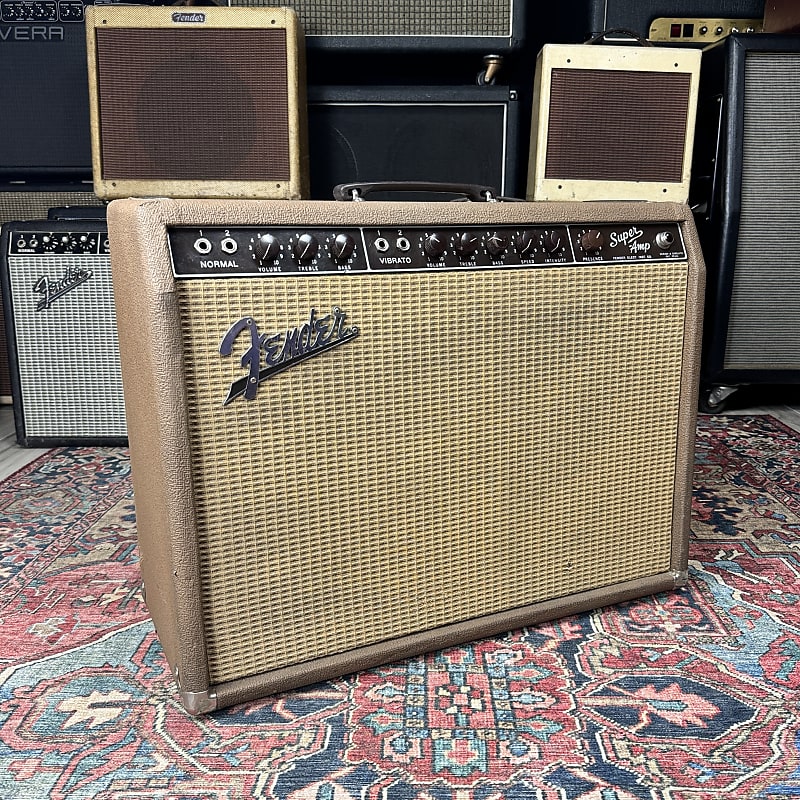 1961 Fender Super 6G4-A Brownface w/Original Speakers and | Reverb