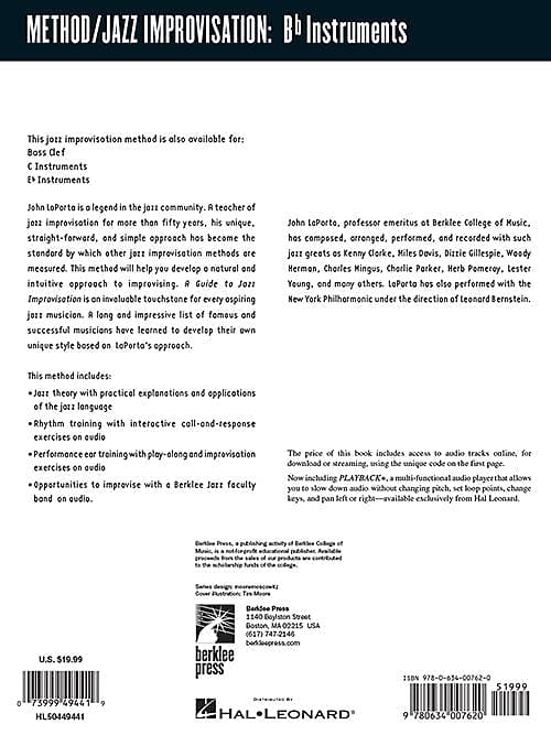 A Guide To Jazz Improvisation B Flat Edition | Reverb