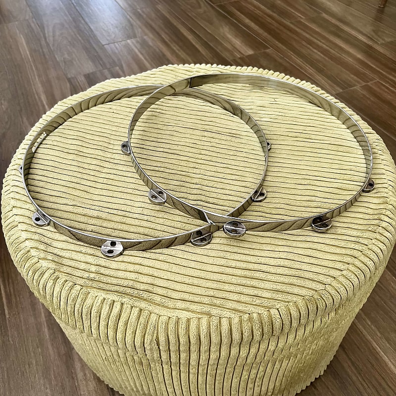 Angel Snare Drum Hoops 14in 10-lug PAIR - Stainless Steel | Reverb