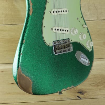 Fender Custom Shop 60 Strat Relic Candy Green Sparkle R129548 | Reverb