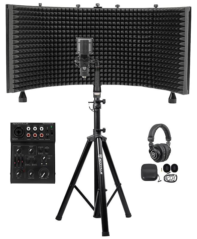 Rockville Pro Recording Kit w/Mixer+Studio Mic+Isolation | Reverb