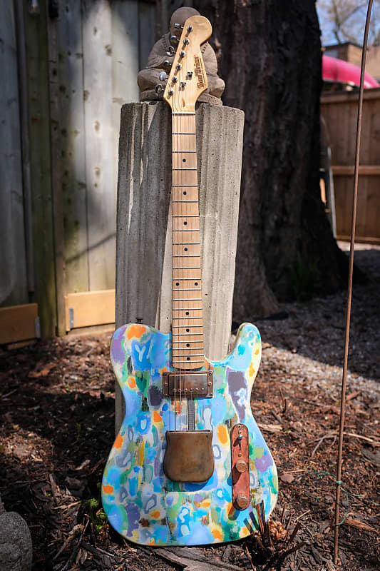 Custom Telecaster - Abstract Painting on Reclaimed Wood | Reverb