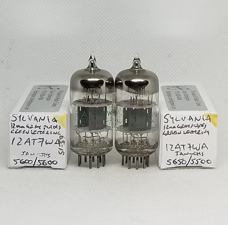 Sylvania JAN 12AT7WA Gray AX-Style Plates Well Matched (2.6%) | Reverb