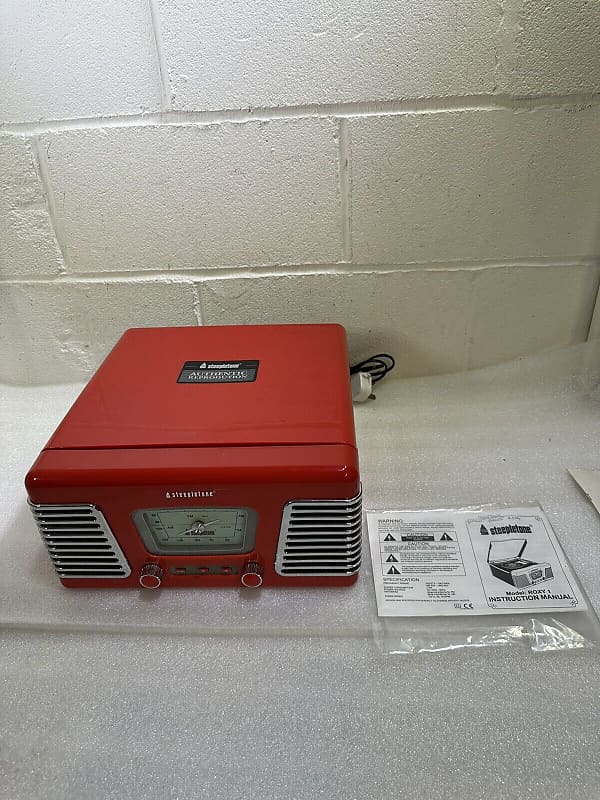 Steepletone Roxy 1 Red Record Player Vinyl Turntable + | Reverb UK
