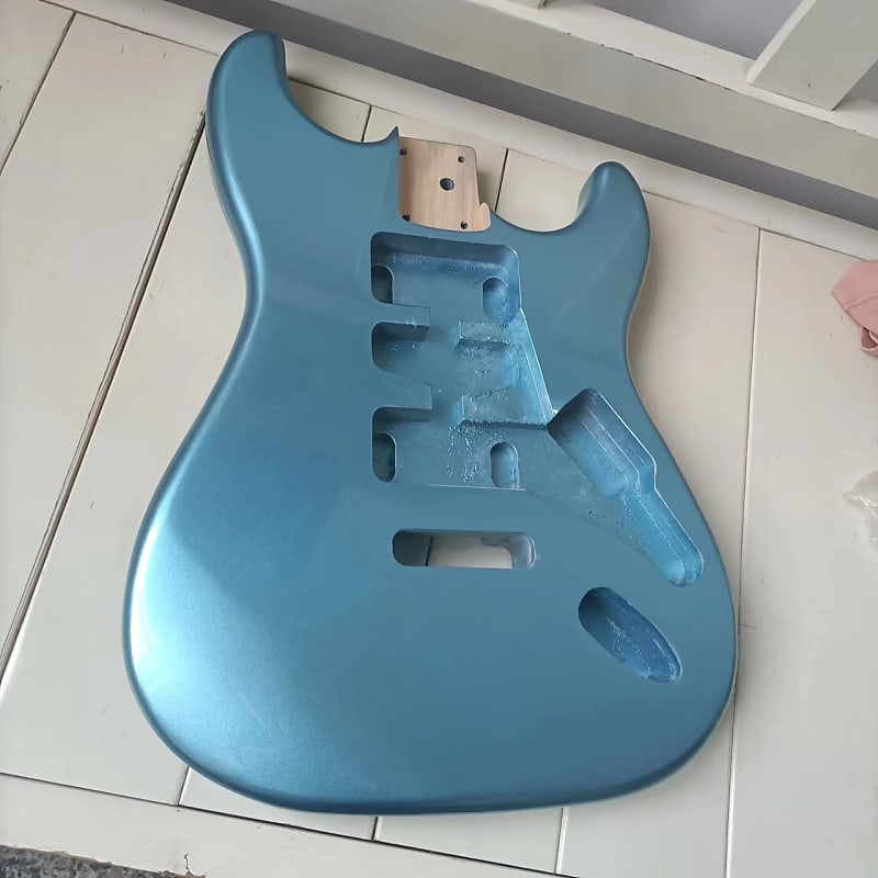Sky Blue Metallic Finish Guitar Strat Style Poplar Wood | Reverb UK