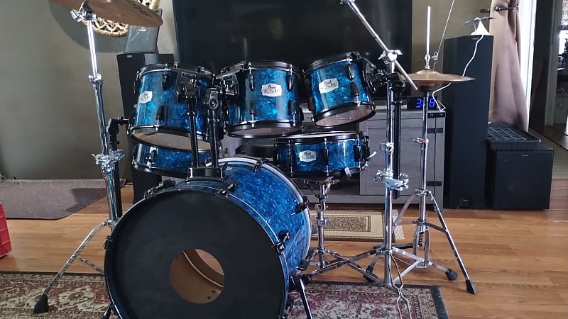 Rare Pearl EXR series Drums in Blue Strata | Reverb