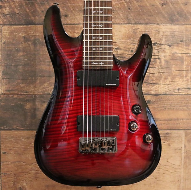 Schecter Demon-8 8 Strings Electric Guitar - Crimson Red | Reverb