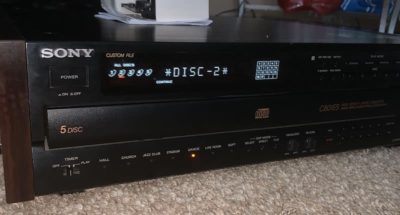 Sony CDP-C801ES Black with wood sides | Reverb