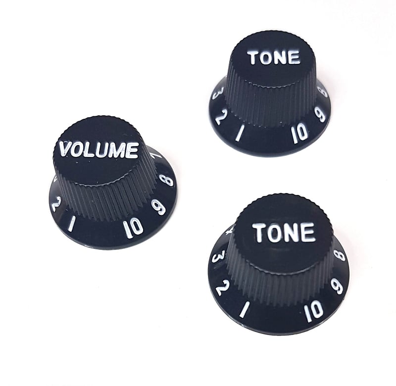 Brio Left Handed Strat® Knobs, 1 Volume 2 Tone Black | Reverb Canada