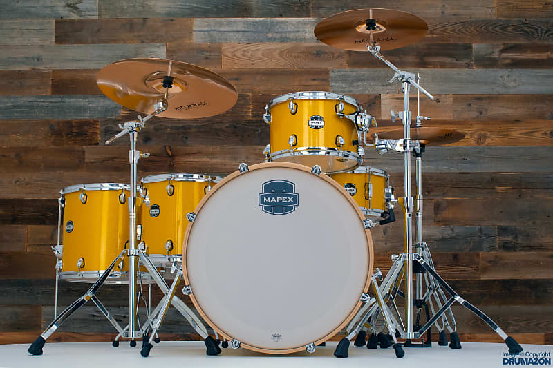 MAPEX MARS BIRCH 5 PIECE CROSS OVER DRUM KIT, SUNFLOWER | Reverb UK