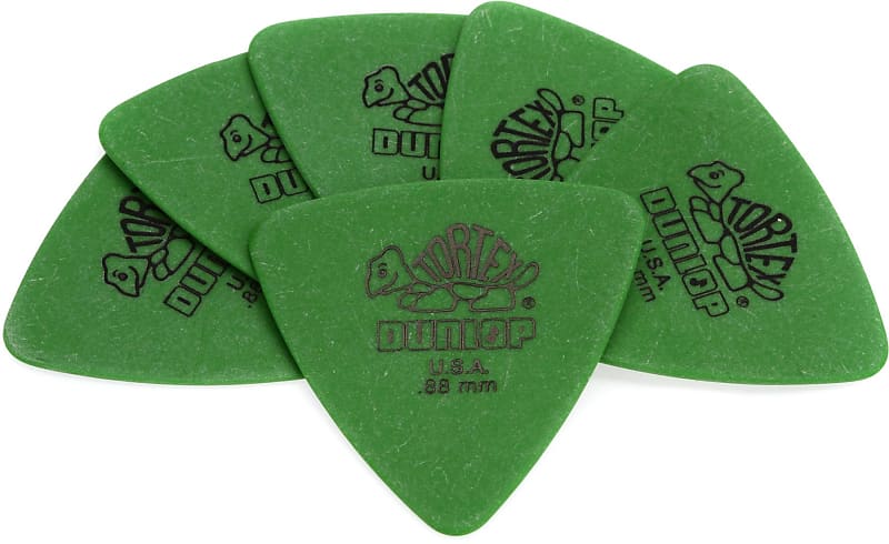 Dunlop Tortex Triangle Guitar Picks - .88mm Green (6-pack) | Reverb