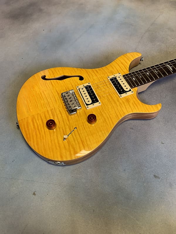 PRS SE Custom Hollowbody Amber Flame | Reverb