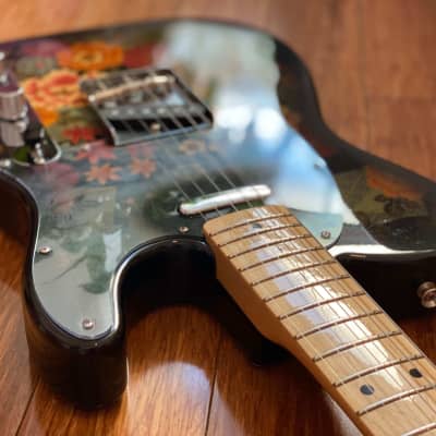Very Rare Fender Japan Telecaster Black Floral Custom Order | Reverb