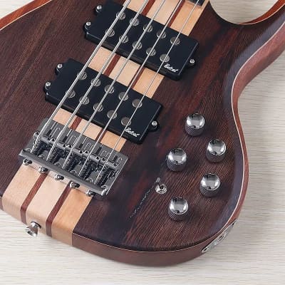 Wenge Wood Top Fretless 5 String Bass. Sapele Body, Maple | Reverb