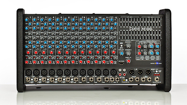 RX1200L Lightweight Stereo Powered 1600W 12 Channel Mixer By | Reverb
