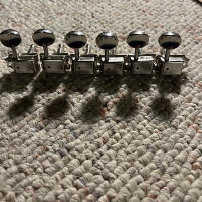 Matsumoku 6-in-line "On Plate" MIJ Tuners (1960s Chrome) | Reverb