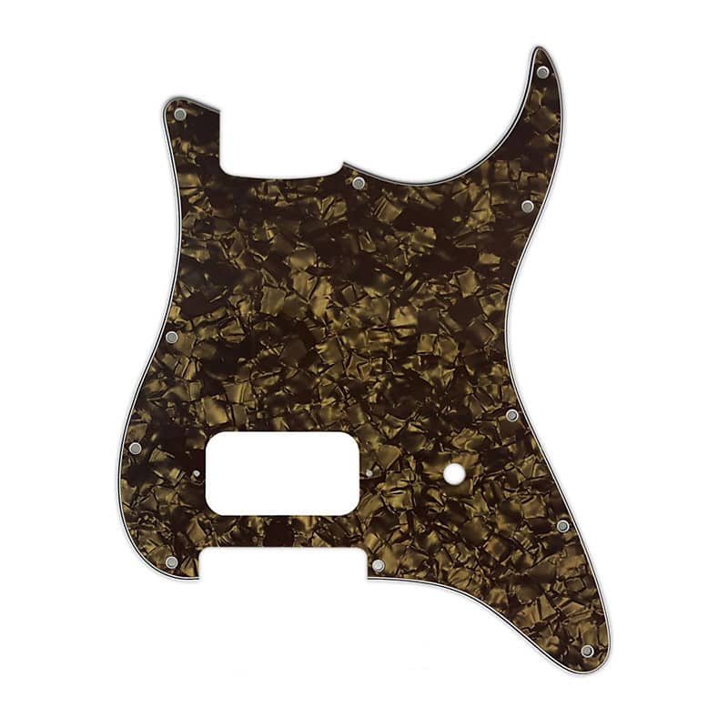 11-Hole Single Humbucker Strat Pickguard - 4-Ply Cream Pearl | Reverb