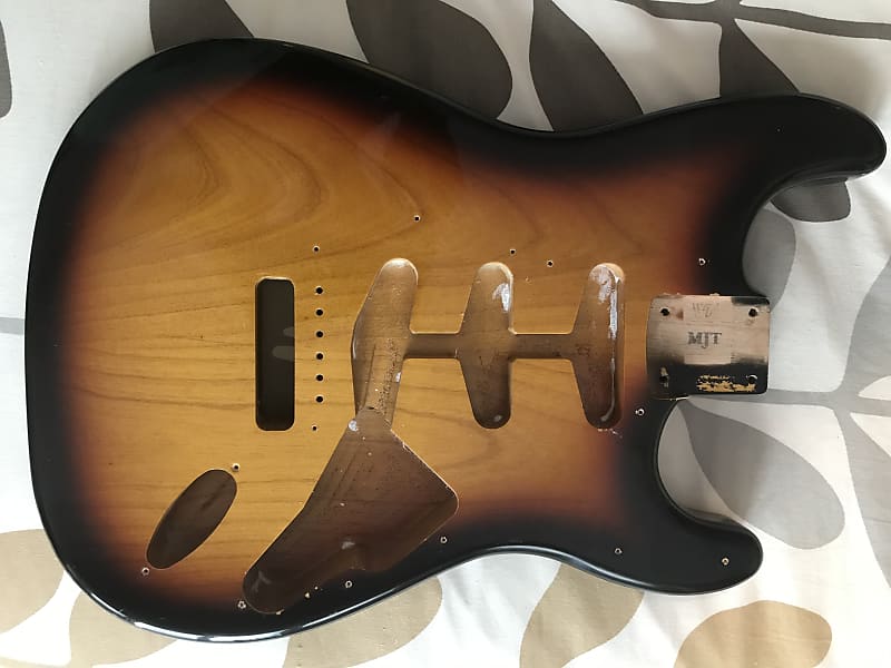 MJT Alder Custom Vintage Aged Nitro Stratocaster Body - light | Reverb