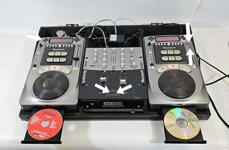 2 Numark Axis 8 Professional DJ CD Players & Numark DXM01 | Reverb