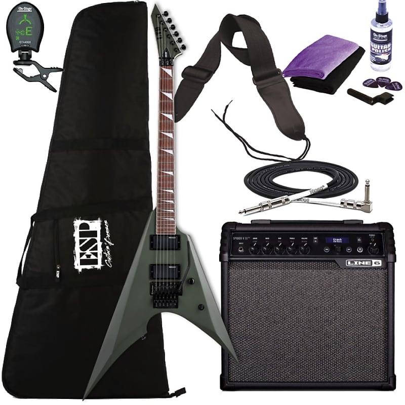 ESP LTD Arrow-200 Electric Guitar (Military Green) & Line 6 | Reverb