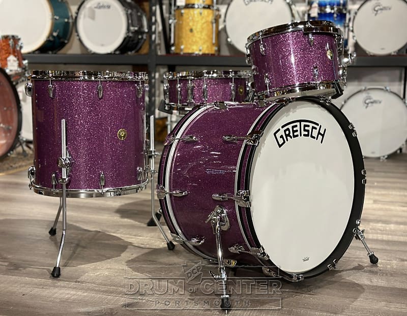 Gretsch Broadkaster 4pc Drum Set Purple Glass Glitter | Reverb
