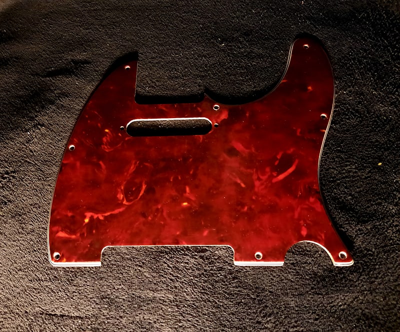 8-Hole Telecaster Deep Red Tortoise Pickgard - Heavy Relic | Reverb UK