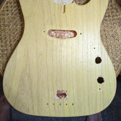 Warmoth Custom Tele bass body, 1 PIECE Swamp Ash, clear satin | Reverb