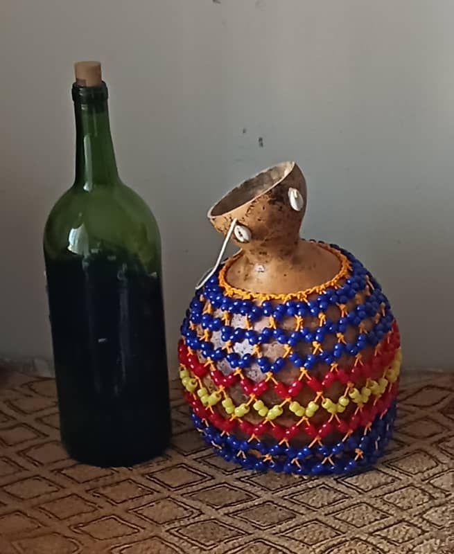 Sekere (medium-small Yoruba-style netted gourd rattle) | Reverb