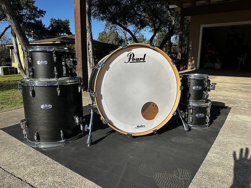 Pearl Masters Maple Complete Mid 2010s - Matte Black | Reverb